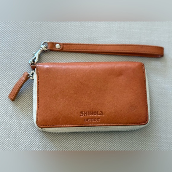 Shinola | Bags | Shinola Detroit Brown Natural Leather Zip Around ...